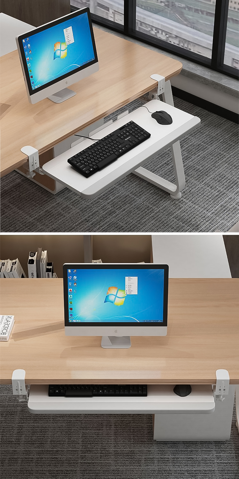 Keyboard bracket non-perforated drawer shelf bracket non-installation ...