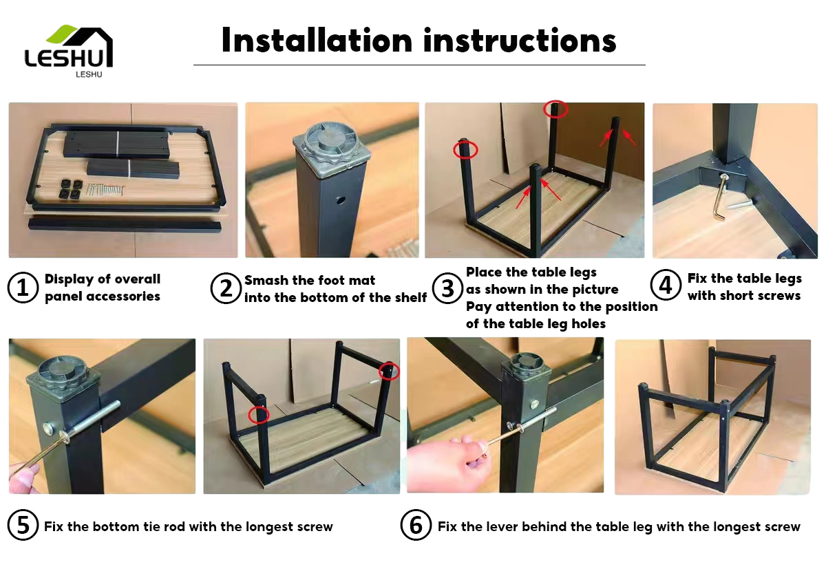 【SG】Study Table with shelves Computer Desk Office Table Walnut/Black ...