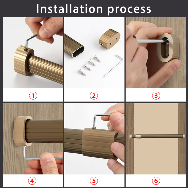 Adjustable telescopic rod stainless steel hanging rod thickened hanger ...