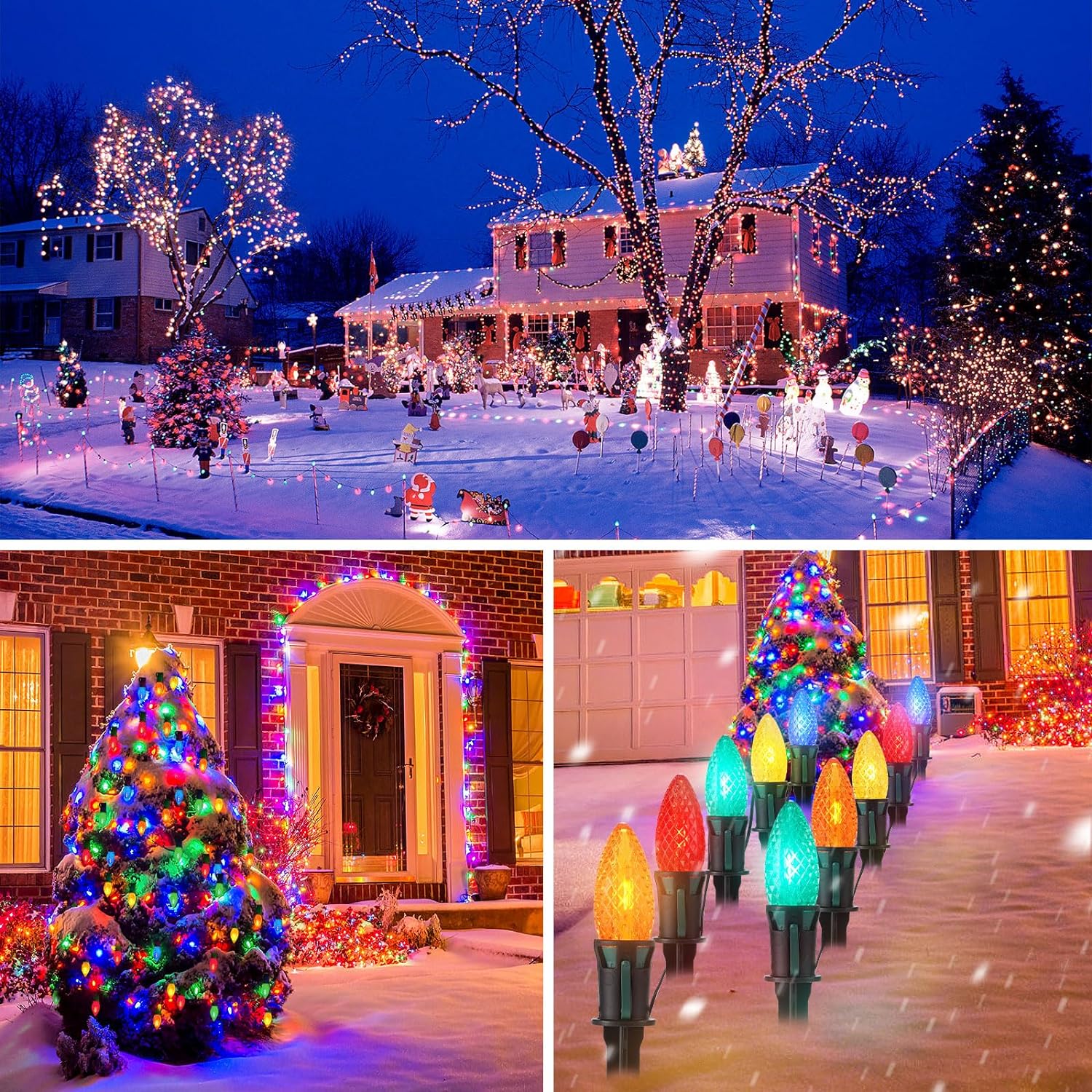 6PCS 0.6W E12 C7 Colour bulbs Mini Shatterproof Candle LED Bulb Decor ...