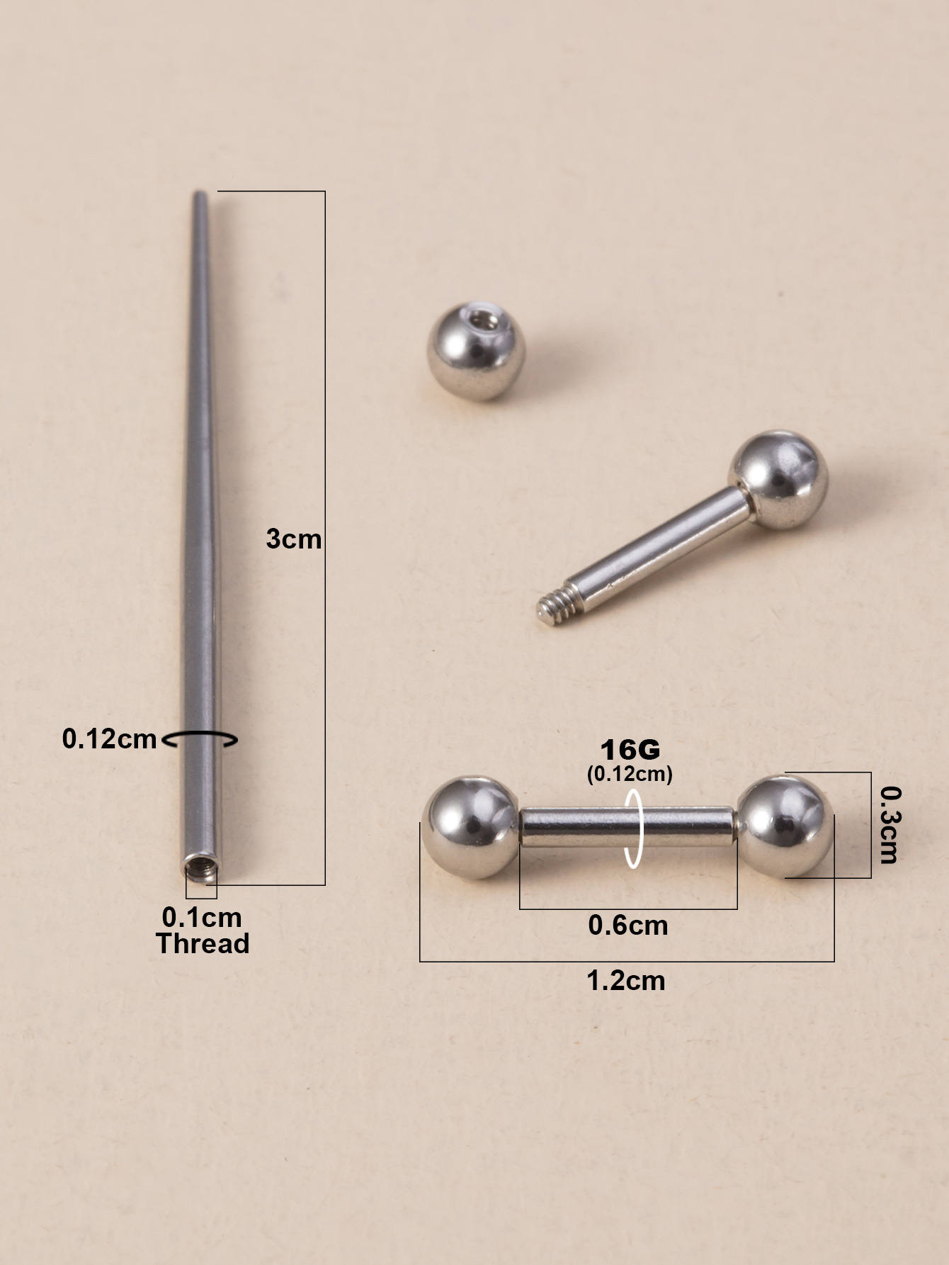 316L Steel Lip Nose Tongue Cartilage Eyebrow Navel Piercing Jewelry ...