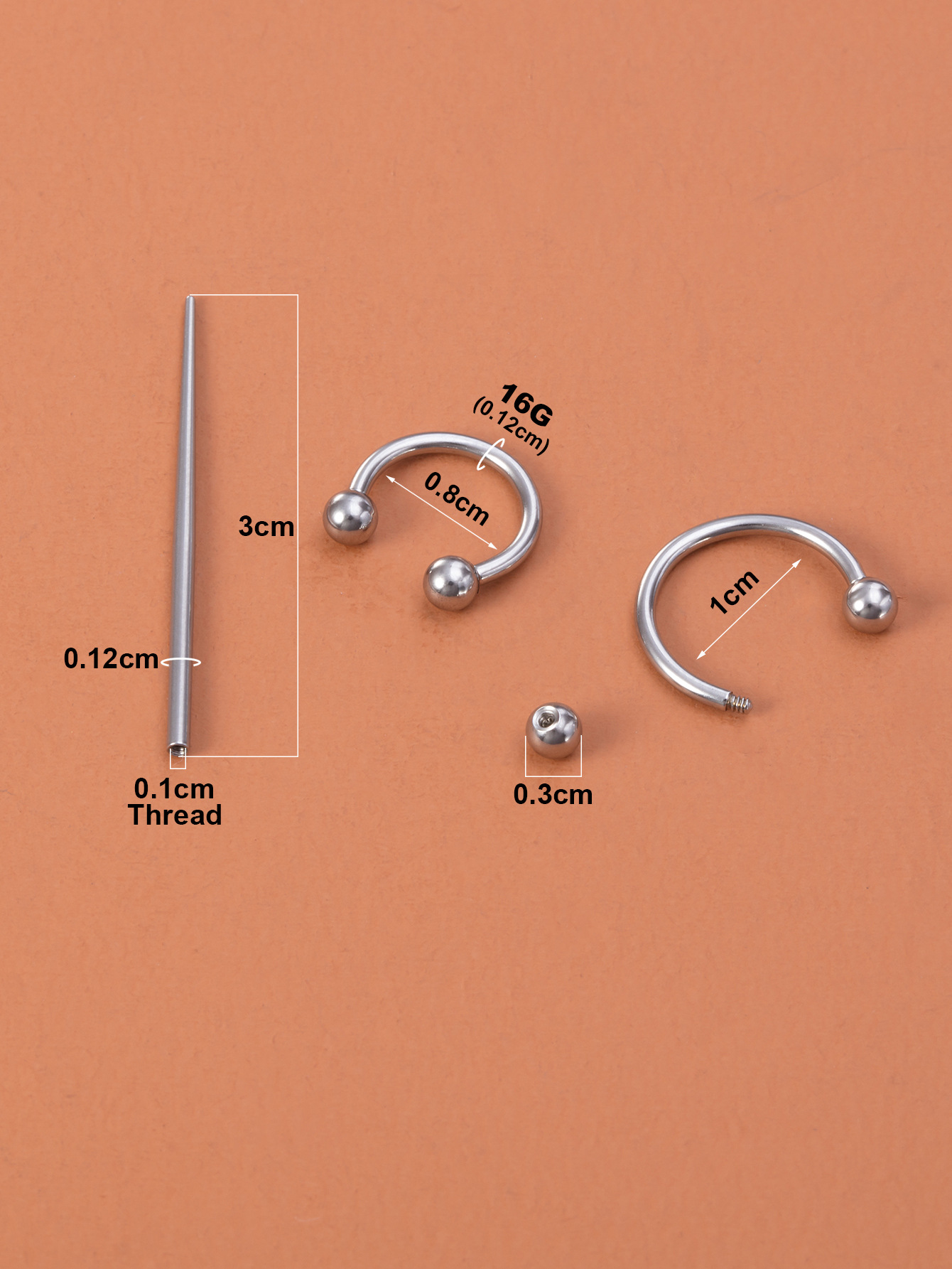 316L Steel Lip Nose Tongue Cartilage Eyebrow Navel Piercing Jewelry ...