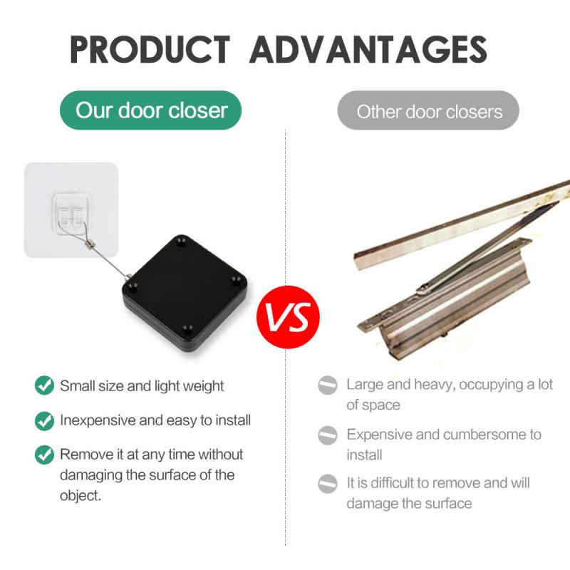 KIPRUN Punch-free Automatic Sensor Door Closer Automatically Close For ...