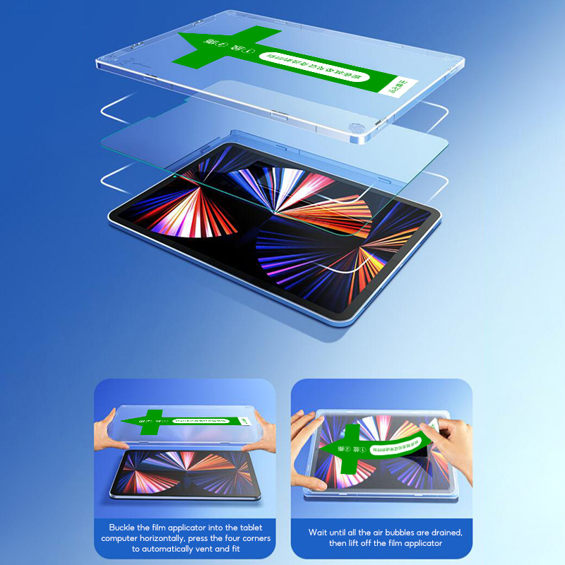TBTIC Easy Installation Tempered Glass For iPad Air 10.9 5th 4th Pro 11 ...