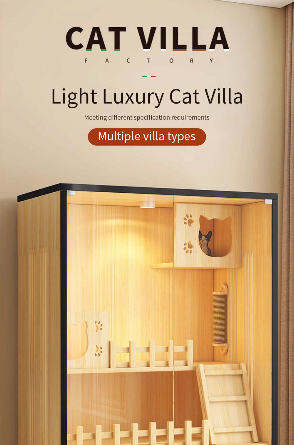 Cat Condo Apartment/Cat Villa/cat tree/Cat House villa/Wooden Cat House ...