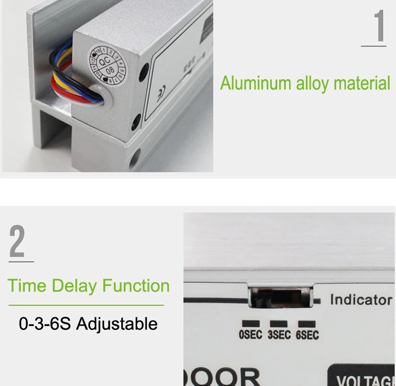 DC12V Left+Right Security Electric Drop Bolt Lock Frameless Glass Door ...