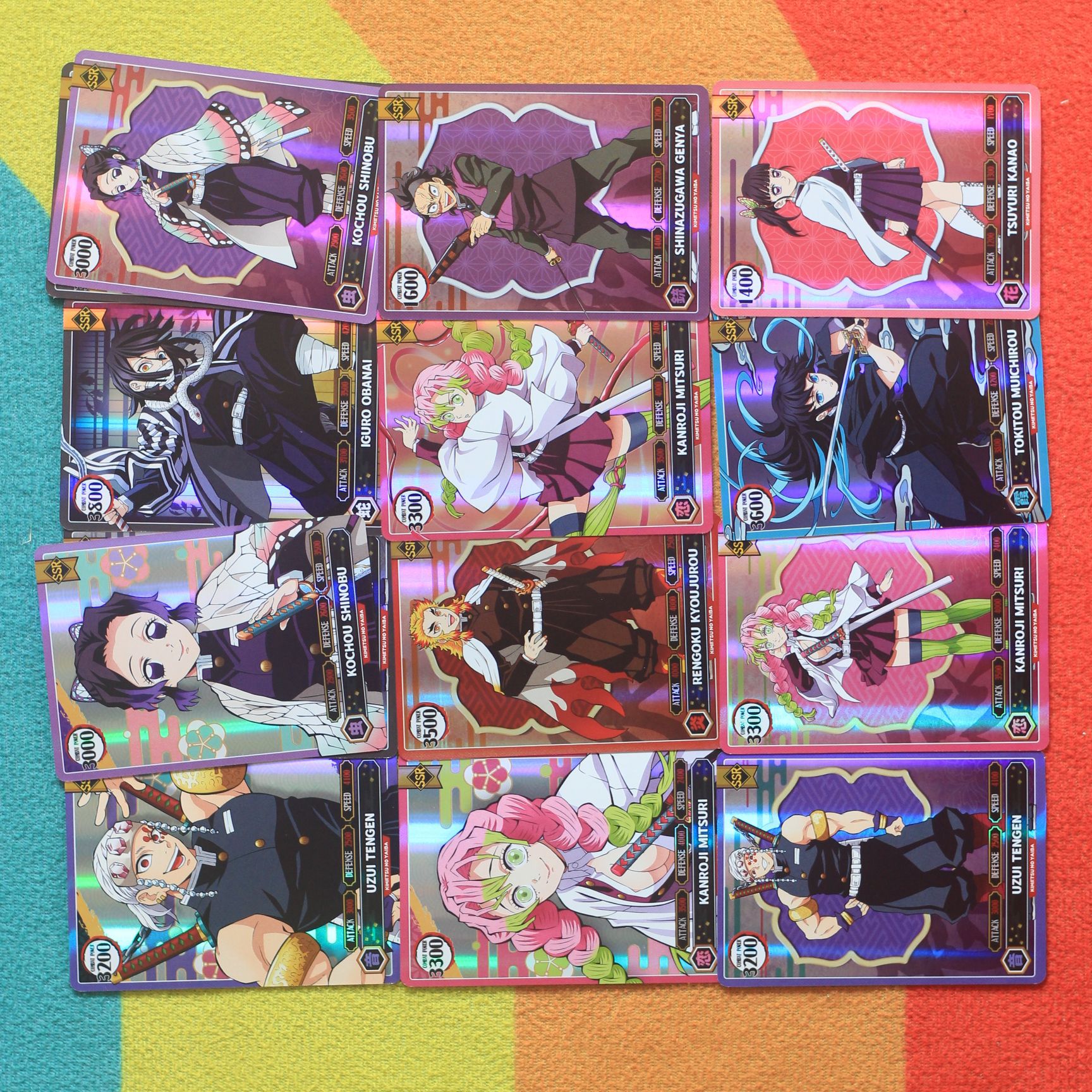 50Pcs/Pack Demon Slayer Flash Cards Tanjirou Nezuko SSR Rare Game ...