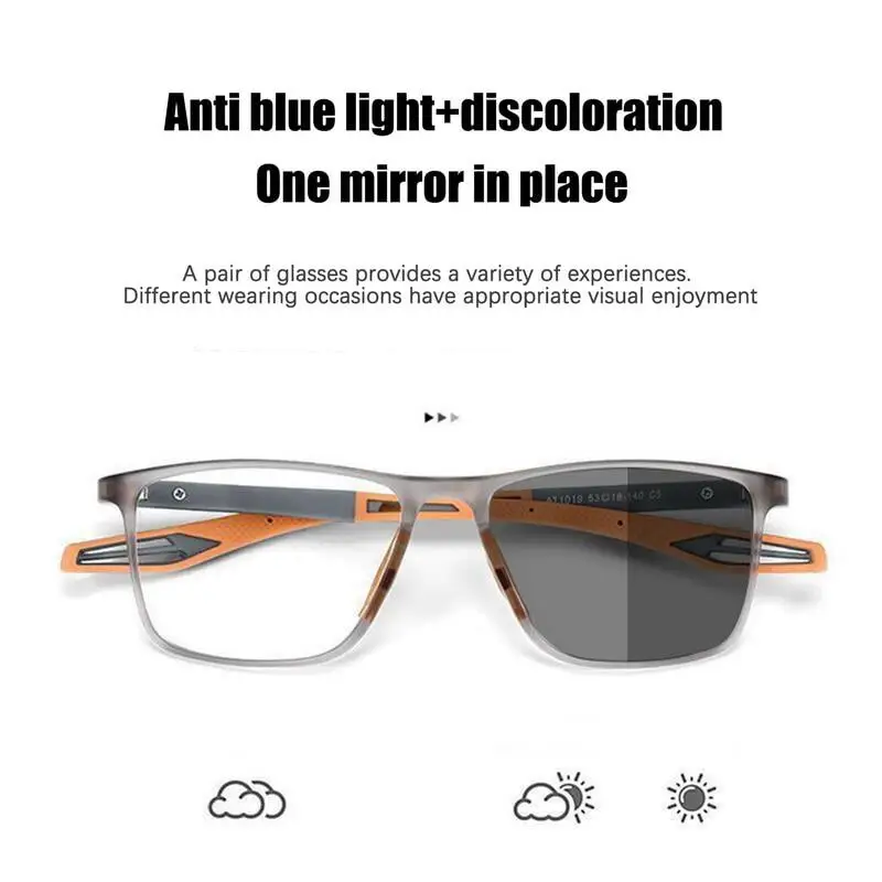Photochromic TR90 Anti-blue Light Multifocal Reading Glasses New ...