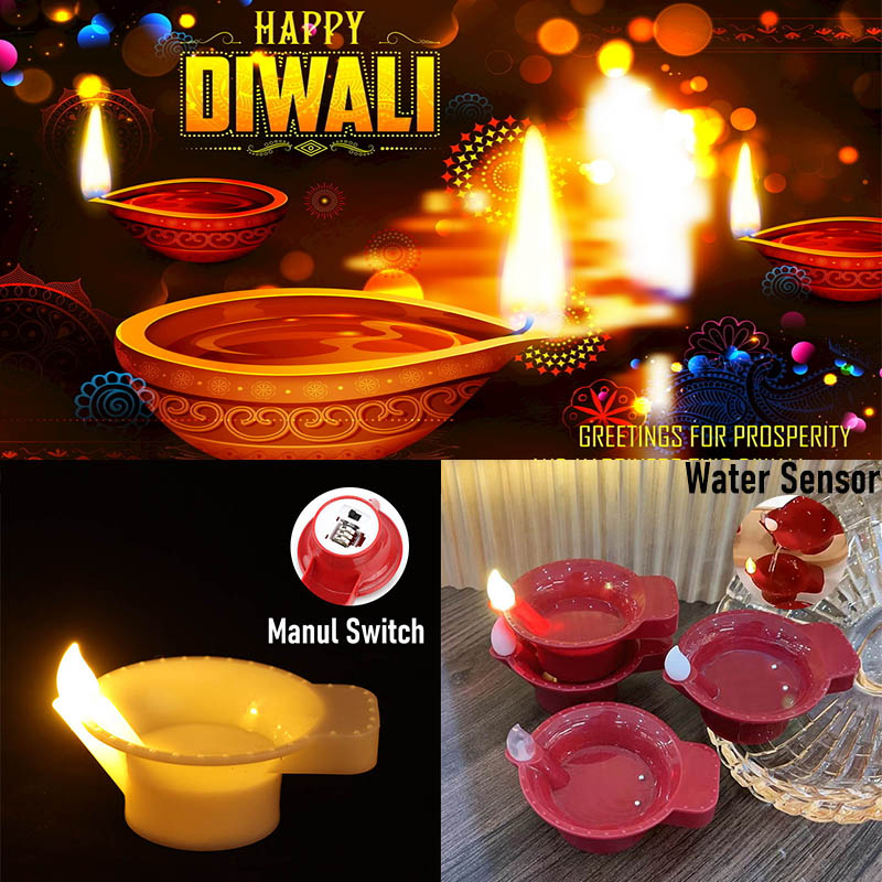 New Diwali LED Candle Lamp Deepavali Decorative Candle Small Floating ...