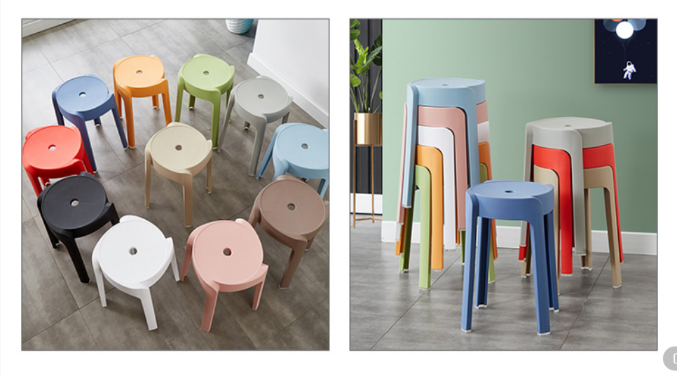 【SG Seller】Stackable Plastic Stool Chair Dining Chair Set of Living ...