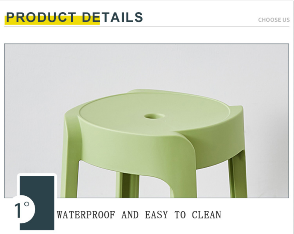 【SG Seller】Stackable Plastic Stool Chair Dining Chair Set of Living ...