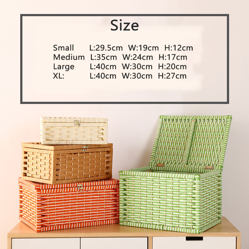 Large-capacity rattan storage box purely handmade with lid storage box ...