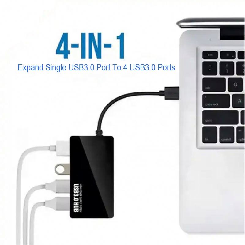 4 In 1 High Speed Data Transfer External USB 4 Ports USB 3.0 Hub Multi ...