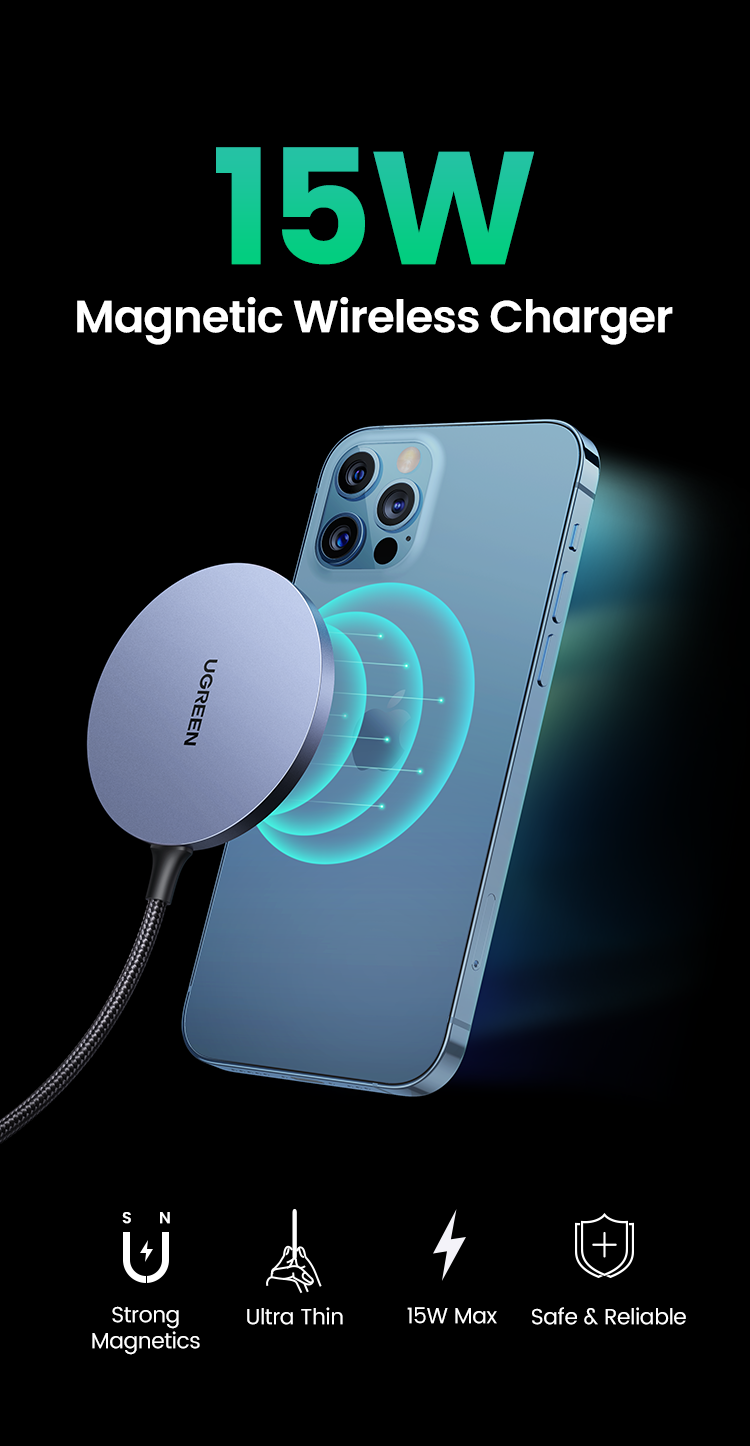 UGREEN Magnetic Wireless Charger For iPhone 12 13 Series Phone Charger ...