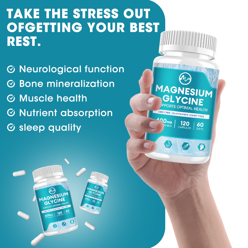 Minch Magnesium Glycinate Capsules with Vitamin D3 B2 Heart Health Bone ...