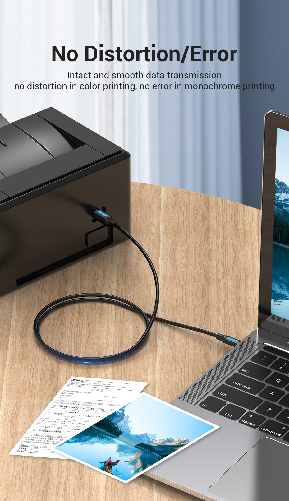 Vention USB C to Print Cable USB2.0 C-Male to B-Male Laptop Printing ...