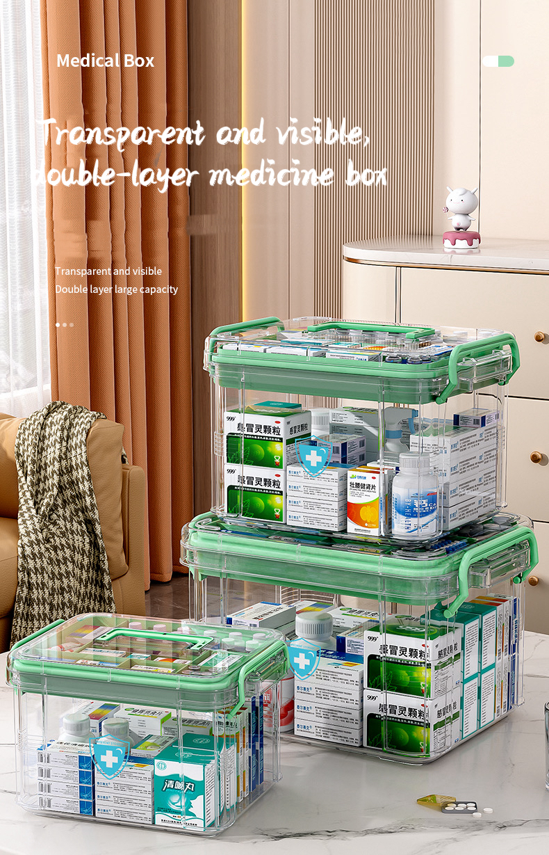 Transparent Visible First Aid Box High-capacity Multilayer Family ...