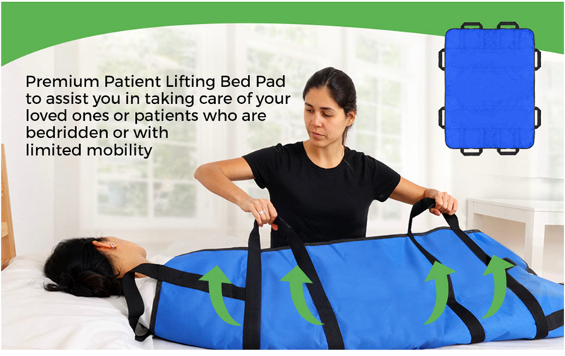 Positioning Bed Pad with Handles – 48 x 40-inch Extra-Large Patient ...