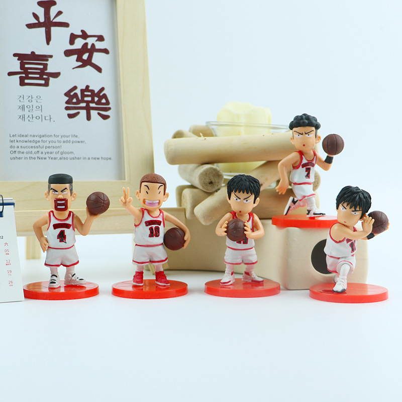 5Pcs/Set 8cm Slam Dunk Sakuragi Hanamichi Rukawa Kaede Akagi Takenori ...