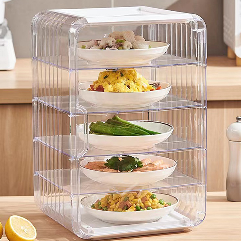 5-layer Food Cover Plastic Transparent Stackable Food Storage Container ...