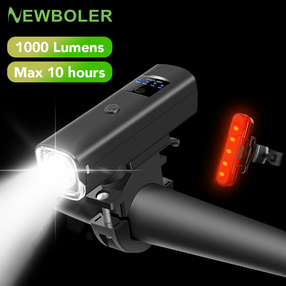 NEWBOLER Highlight 10h Bicycle Light 1000 Lumens Smart Bike Front Light ...