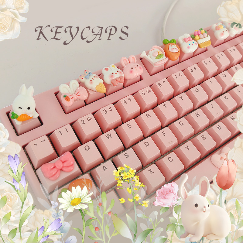 Bunny Keycap Mechanical Keyboard Dedicated Button ESC Pink Cartoon ...