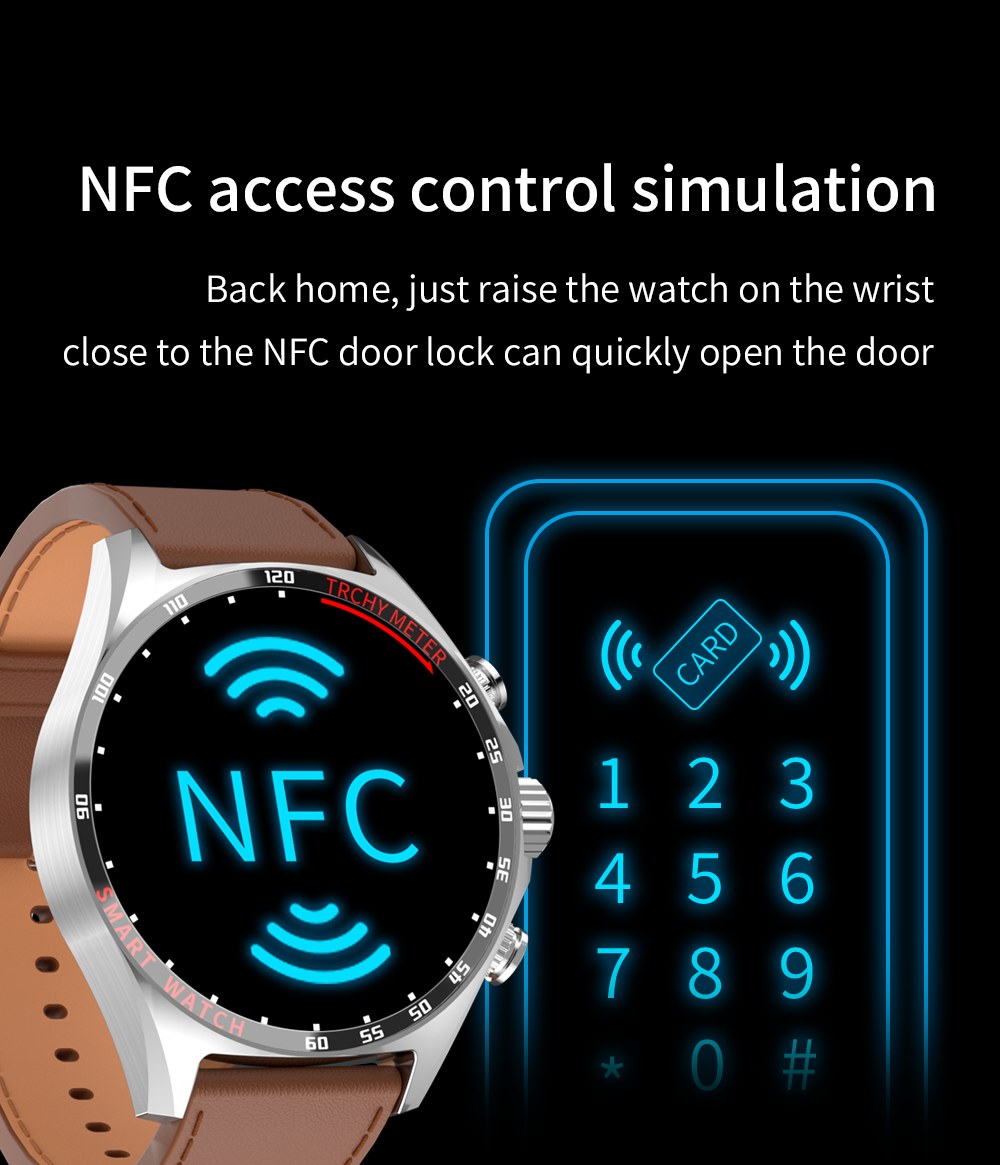 LIGE NFC Smart Watches 1.58inch Outdoor Compass Positioning Men's Watch ...