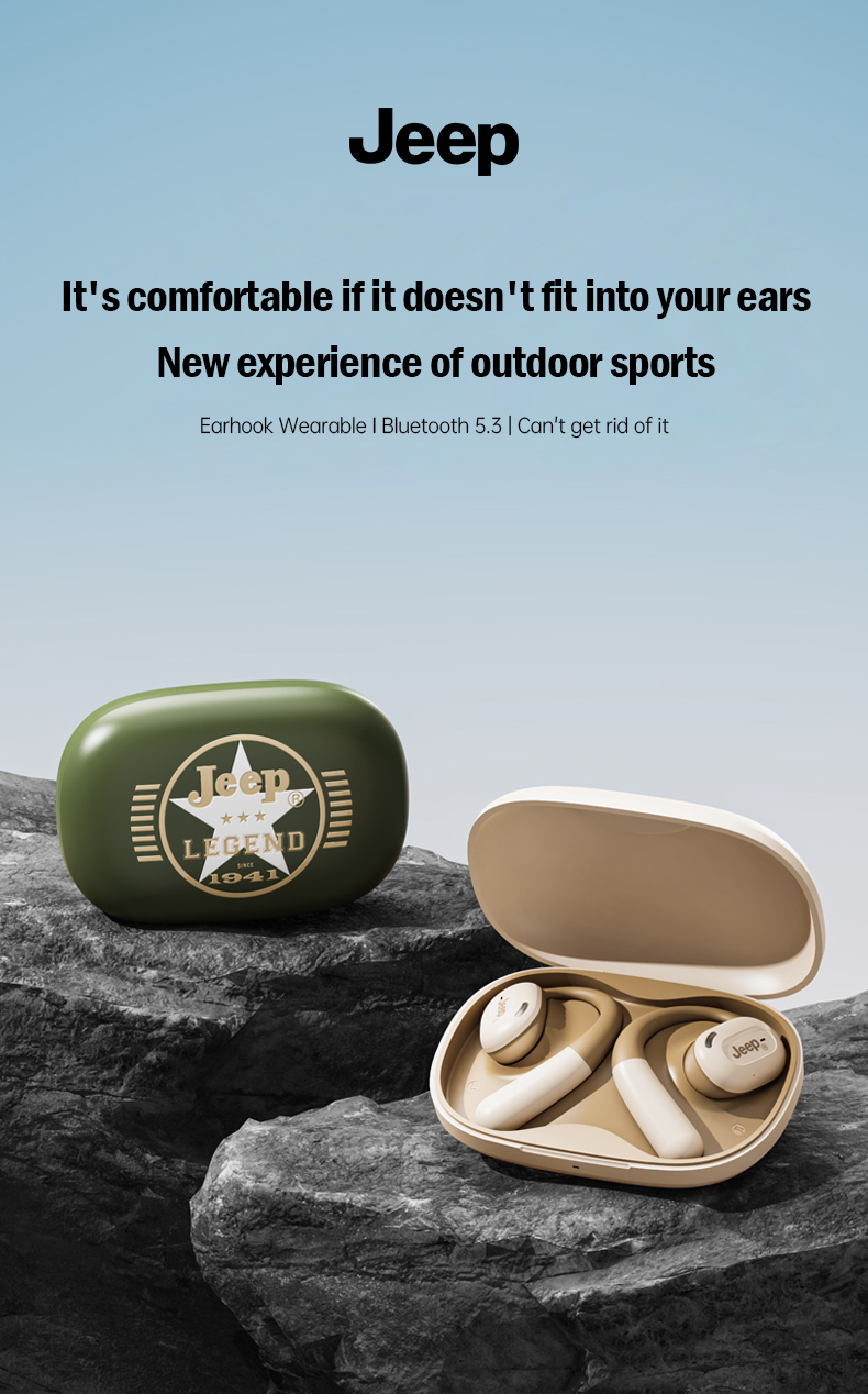 Jeep EC001 Wireless Bluetooth Earphone HD Calls Touch Control Open Ear ...