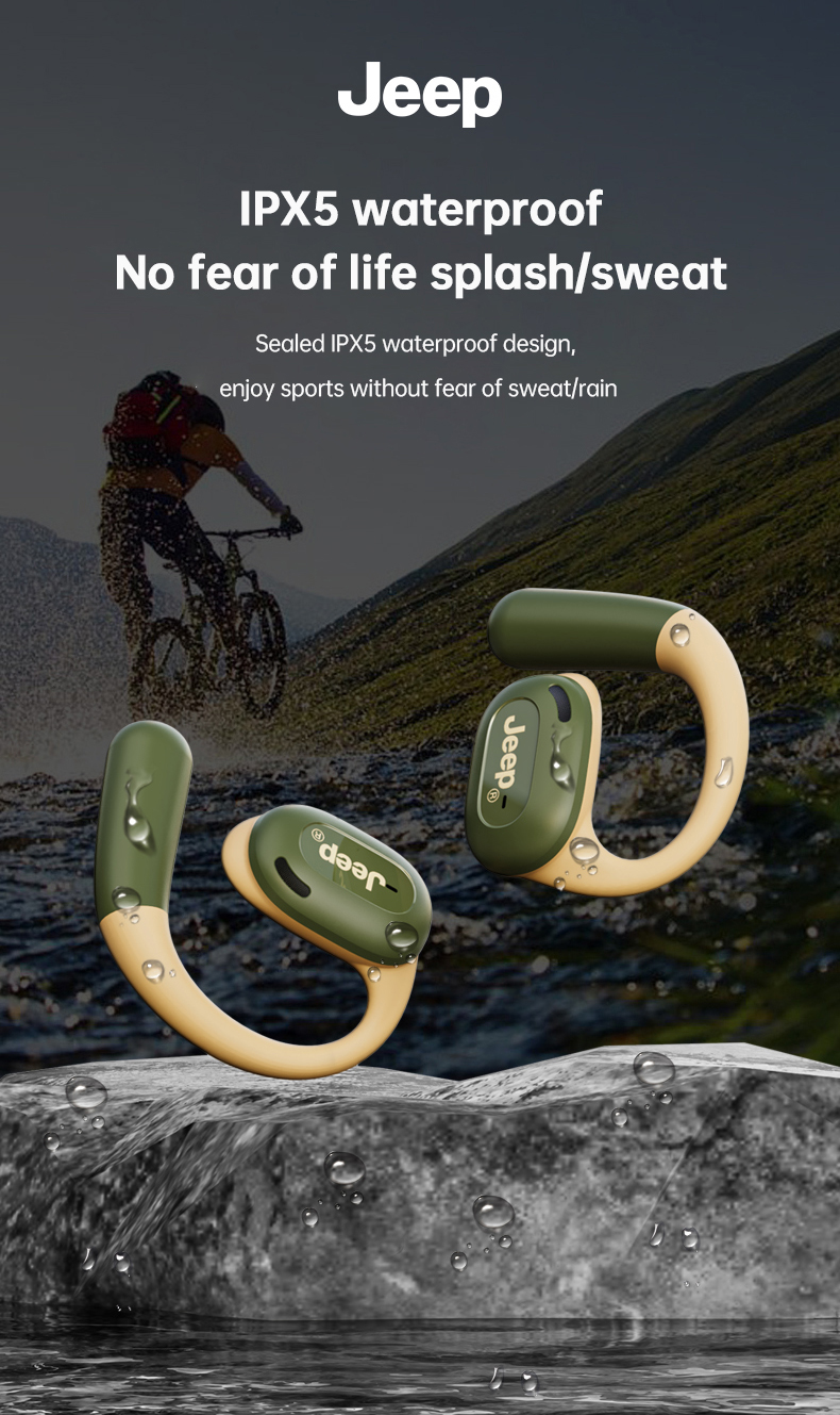 Jeep EC001 Wireless Bluetooth Earphone HD Calls Touch Control Open Ear ...