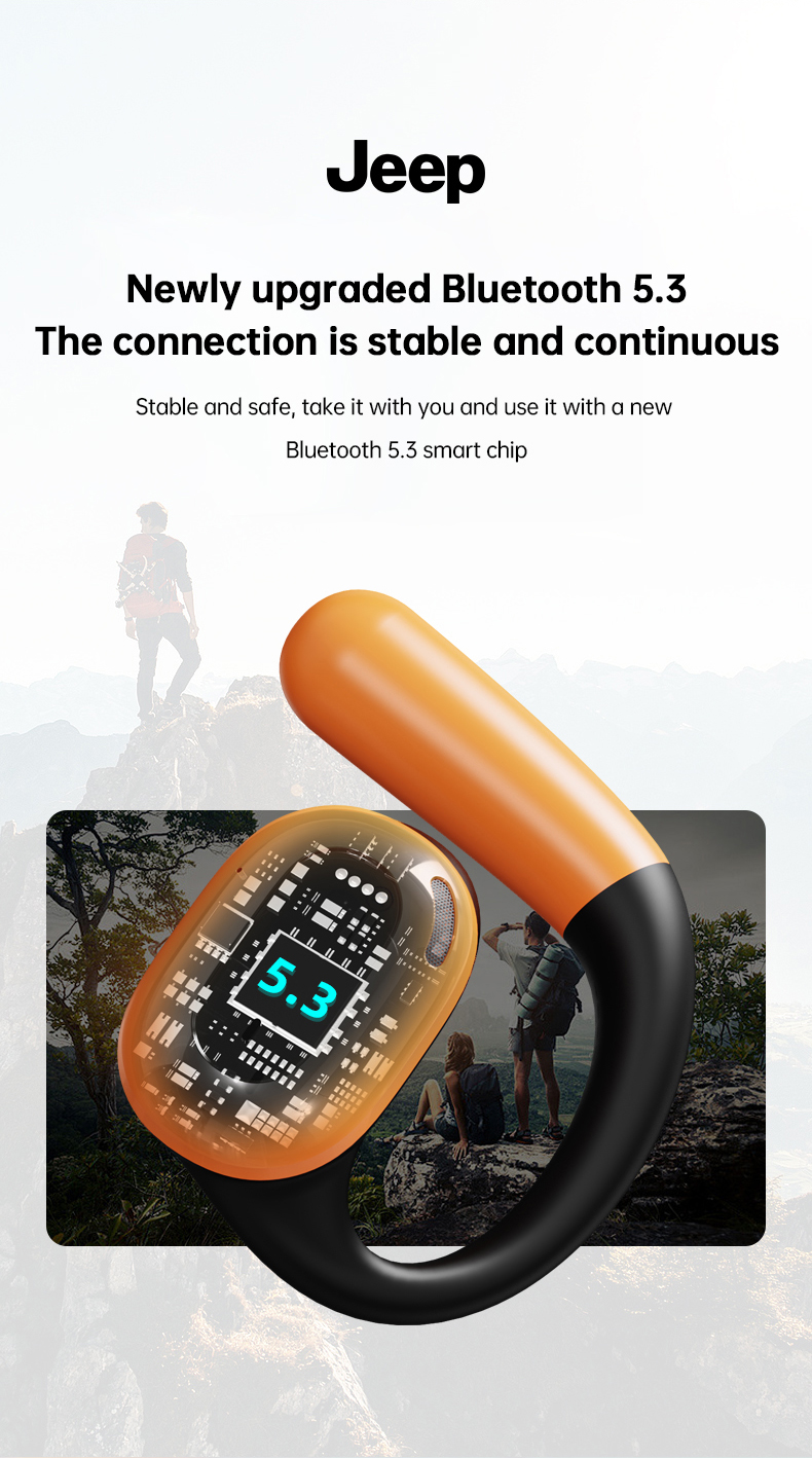 Jeep EC001 Wireless Bluetooth Earphone HD Calls Touch Control Open Ear ...