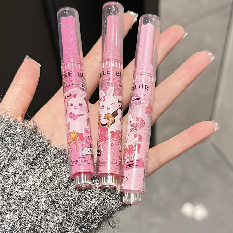 Cute Watery Mirror Lip Gloss Garden Rabbit Lipstick Set High Shine ...
