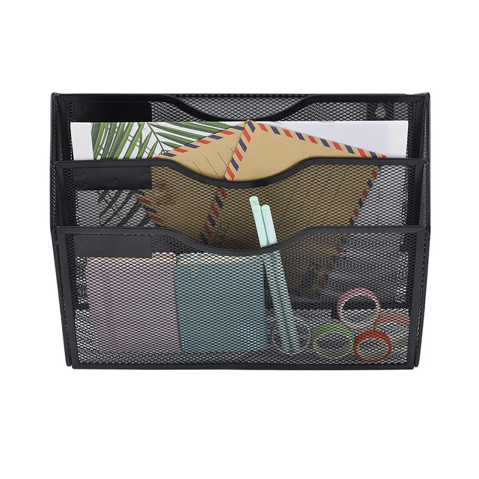 [Ahagexa] Wall Mounted Mesh File Holder Wall Mounted Bookshelf Rack ...