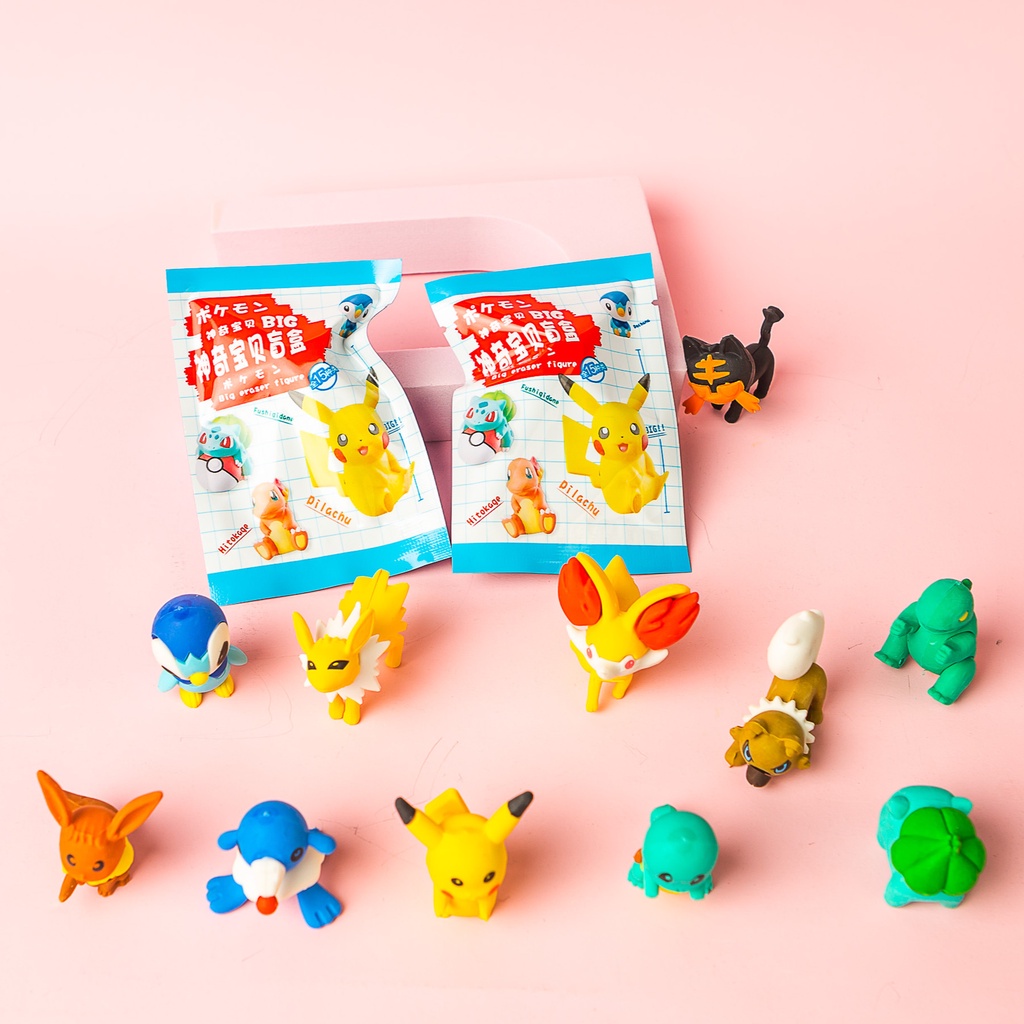 32pcsPokémon Eraser 3D Blind Cartoon Small Box Cute Shape Fun Eraser ...