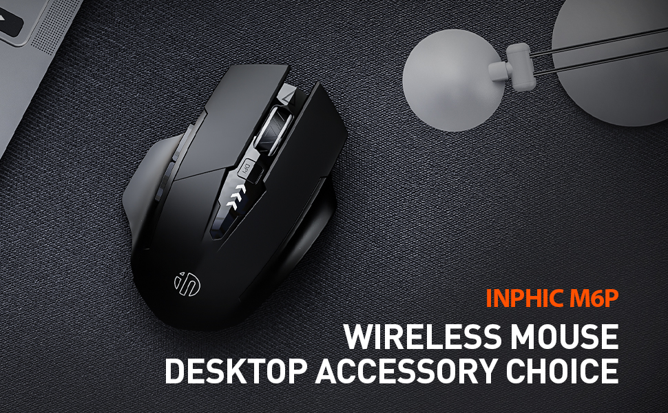 Inphic F1 2.4G Wireless Mouse Rechargeable Ergonomic Silent Mouse ...
