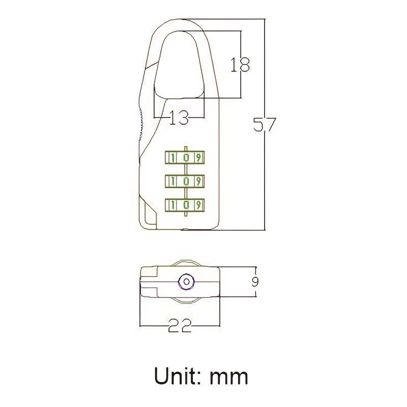 1pc Travel Luggage Combination Lock Zipper Bag Mini Small Lock Alloy ...