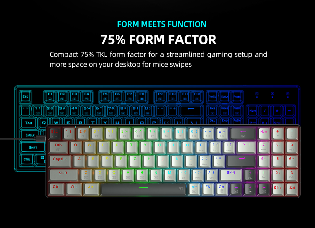 Thunderobot K78 Mechanical Keyboard RGB Backlit Hot-Swappable Wired ...