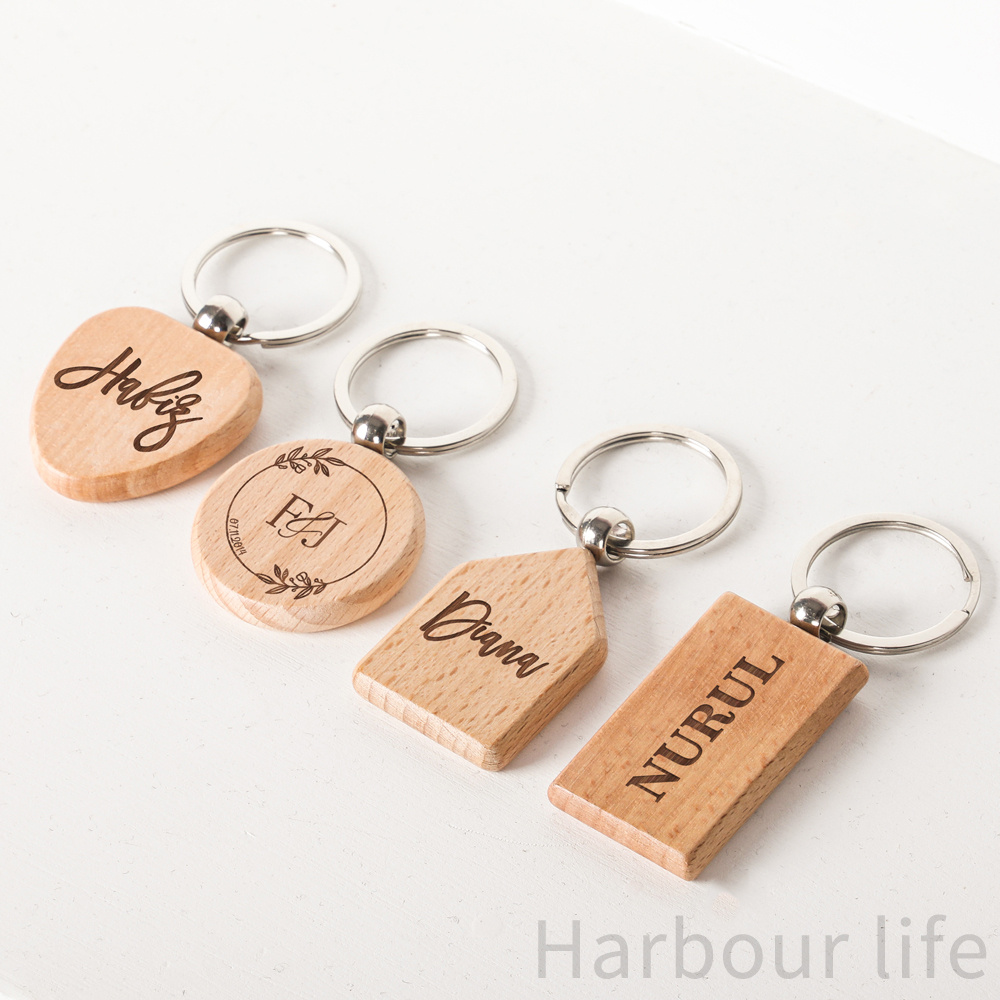 Harbour life Custom Engraved wedding names Teacher's Day Gift Wood Key ...