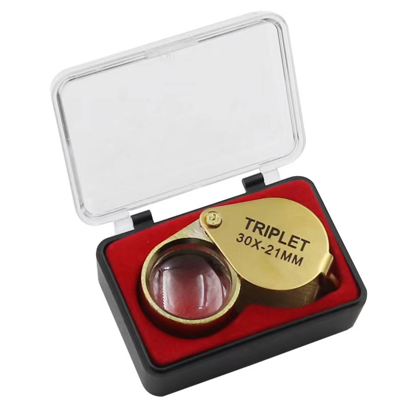 30x gold handheld magnifying glass, practical gift folding portable ...