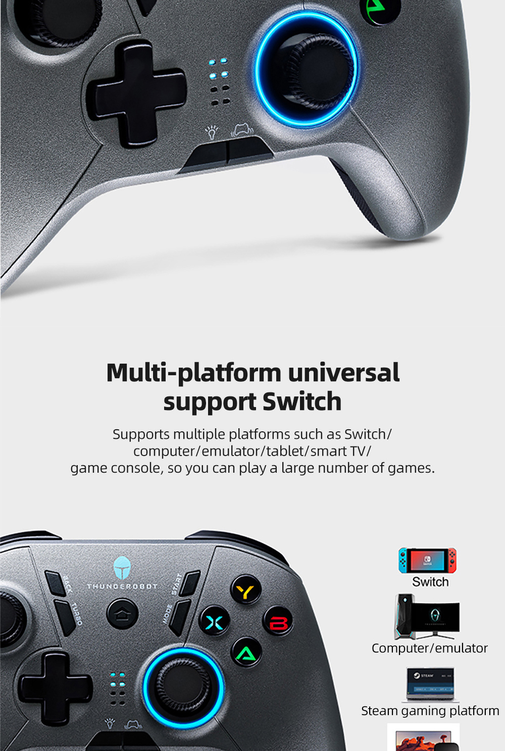 Thunderobot G30 Wired Gamepad Multi-Platform Computer TV Steam Gaming ...