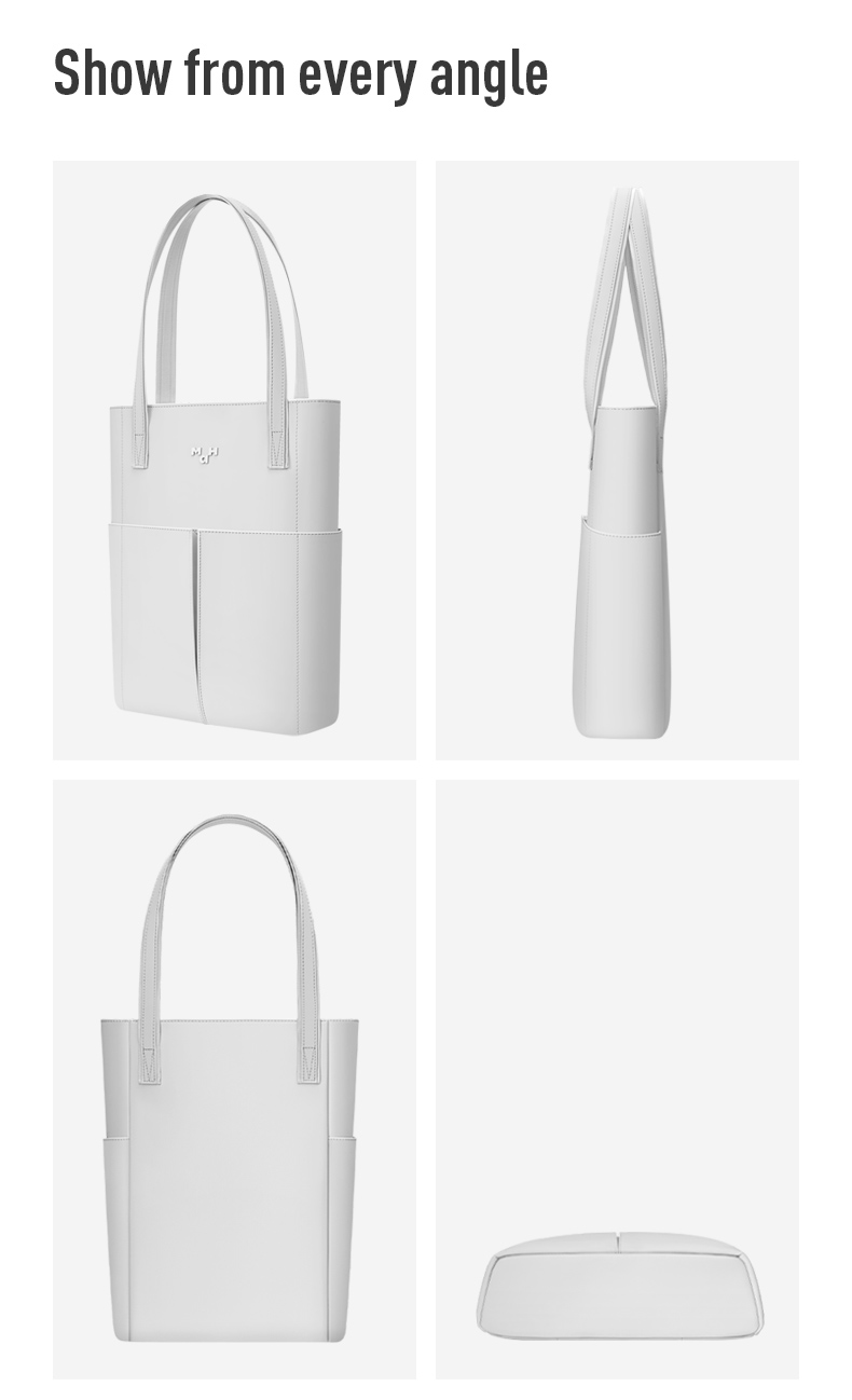 MAH 2812 Line PU Tote Bag with Waterproof Fabric Fashion Laptop Bag 14 ...