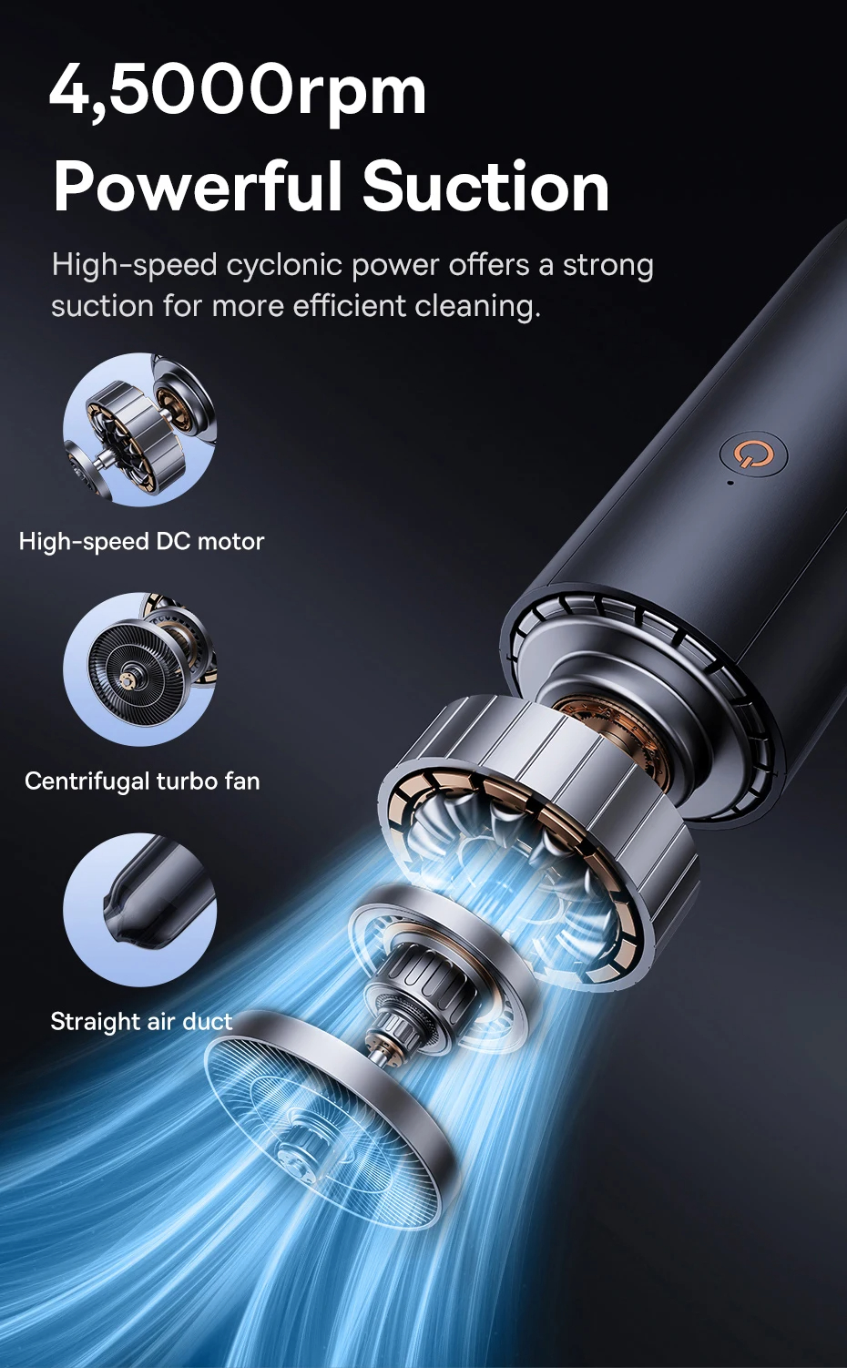 Baseus A0Pro Car Vacuum Cleaner Wireless Mini Portable Auto Vacuum ...