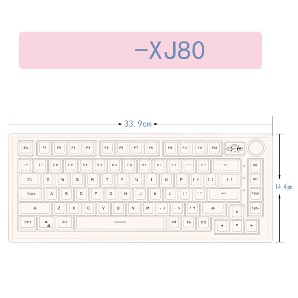 XJ80 Mechanical Keyboard With Display Screen 3 Mode 75% Layout Hot ...