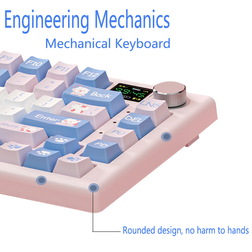 XJ80 Mechanical Keyboard With Display Screen 3 Mode 75% Layout Hot ...