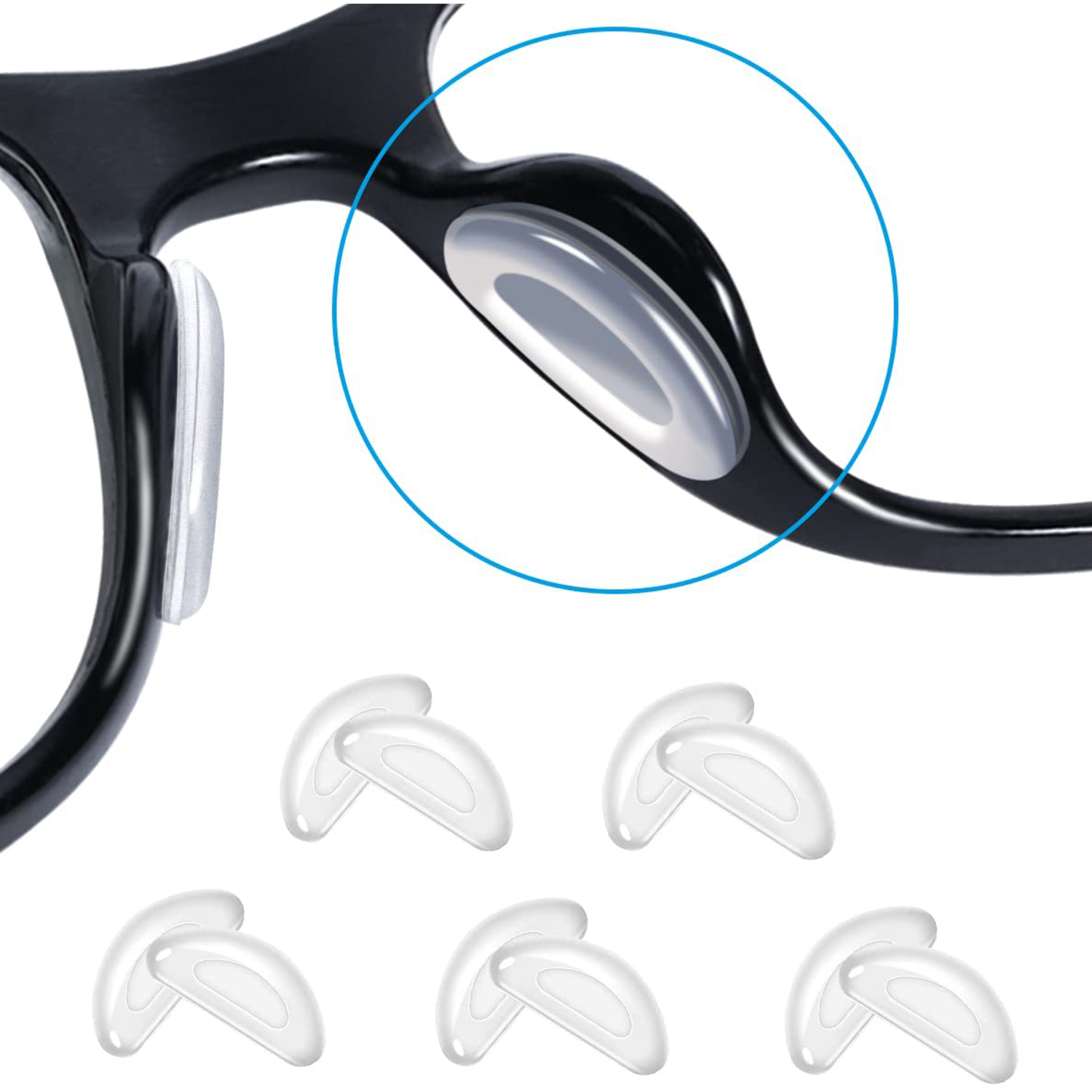 10 20 Pairs Adhesive Nose Pads Stick On Silicone Anti Slip for Glasses Sunglasses Thin | Shopee ...