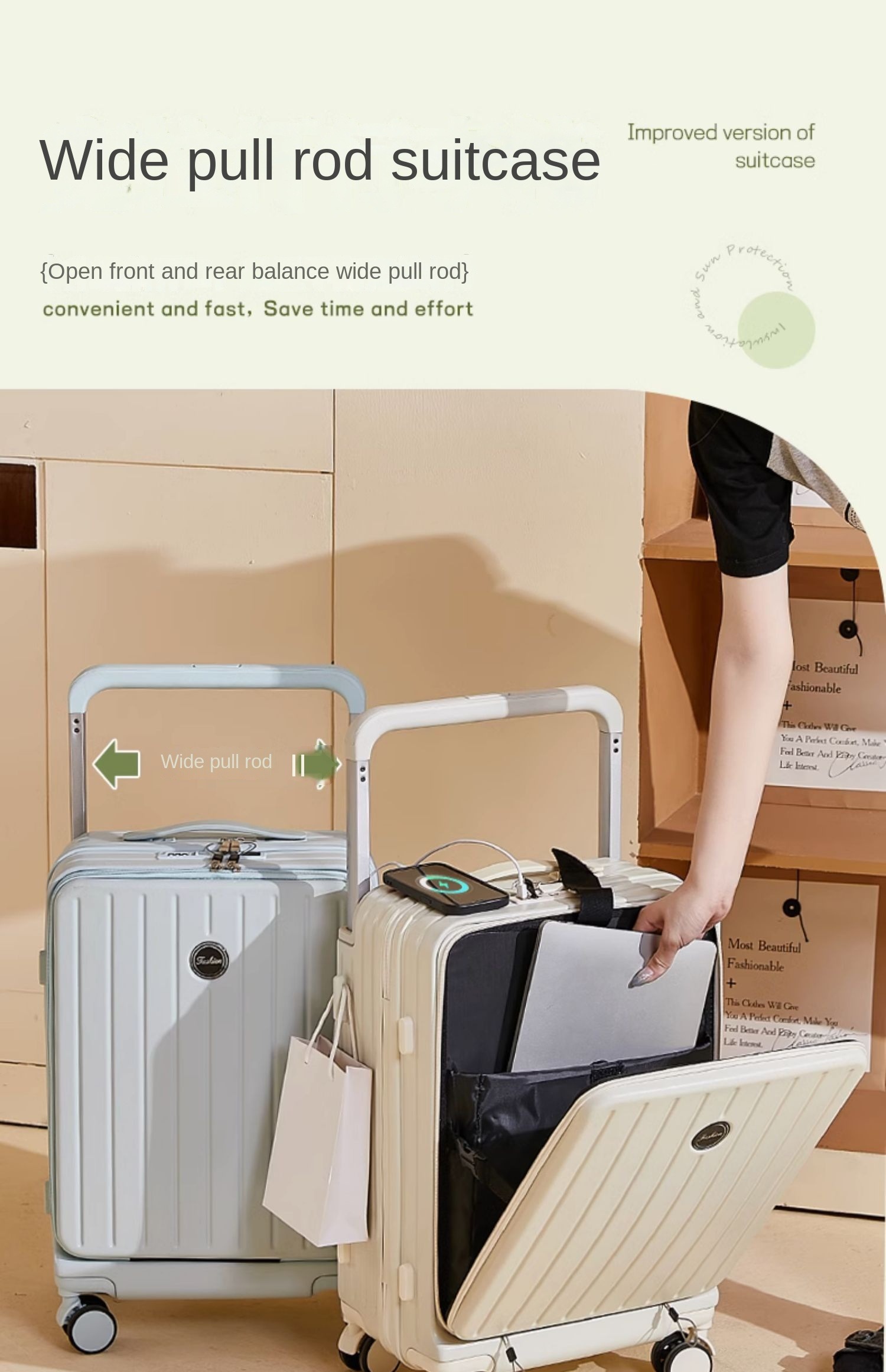 Multifunctional Front Opening Luggage 20 inch Boarding Suitcase 26 inch ...