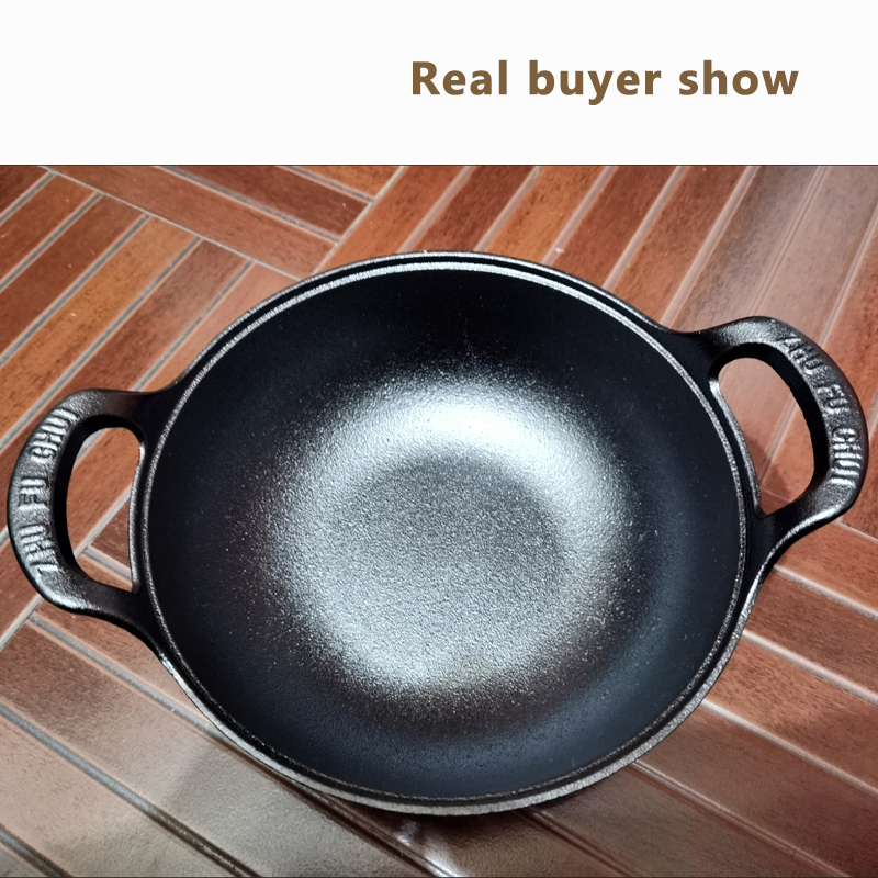 SG Stock Cast iron ingot pot uncoated binaural stew pot soup pot ...