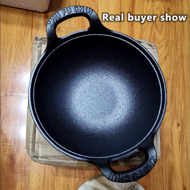 SG Stock Cast iron ingot pot uncoated binaural stew pot soup pot ...