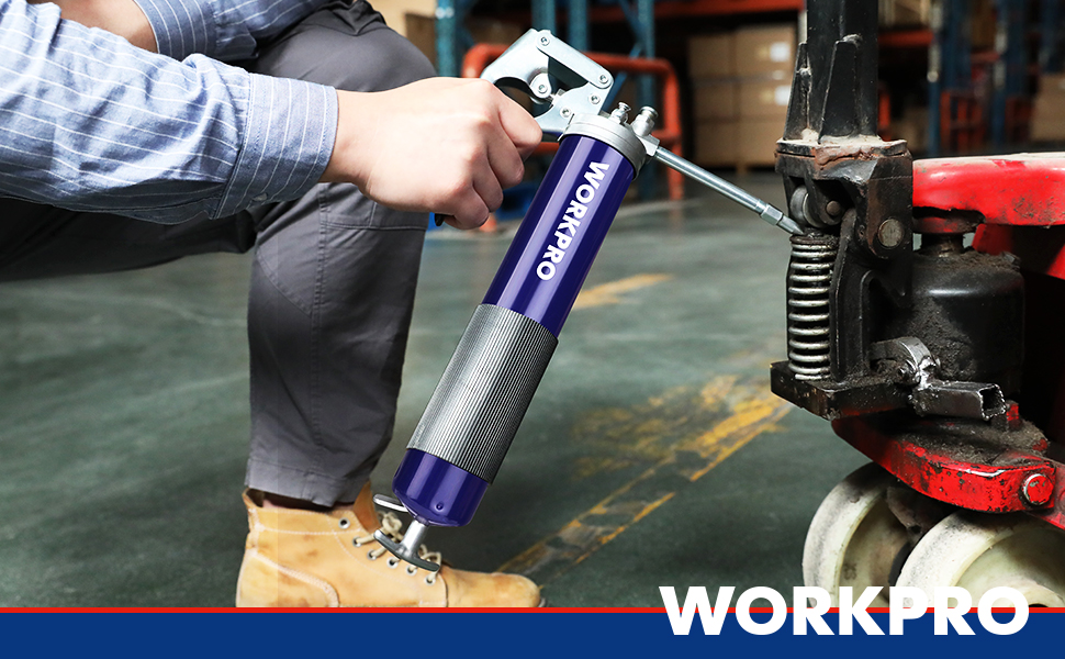 WORKPRO Grease Gun Kit 6000PSI Heavy Duty Grease Gun with 18inch ...