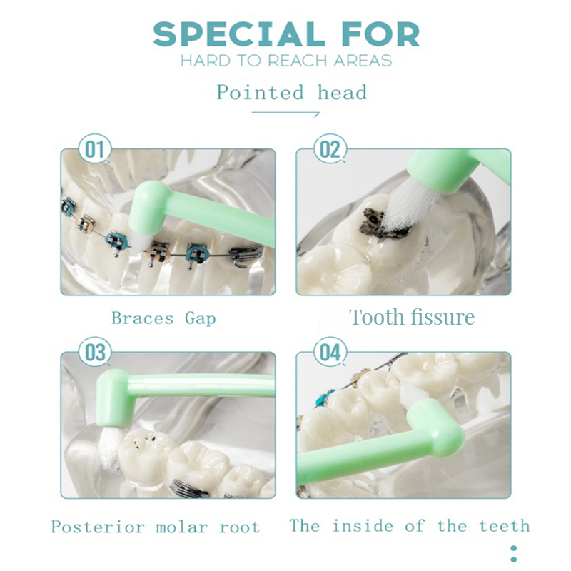 MEYARN Interdental Brush with Ultra-fine Bristles Ergonomic Handle Tuft ...