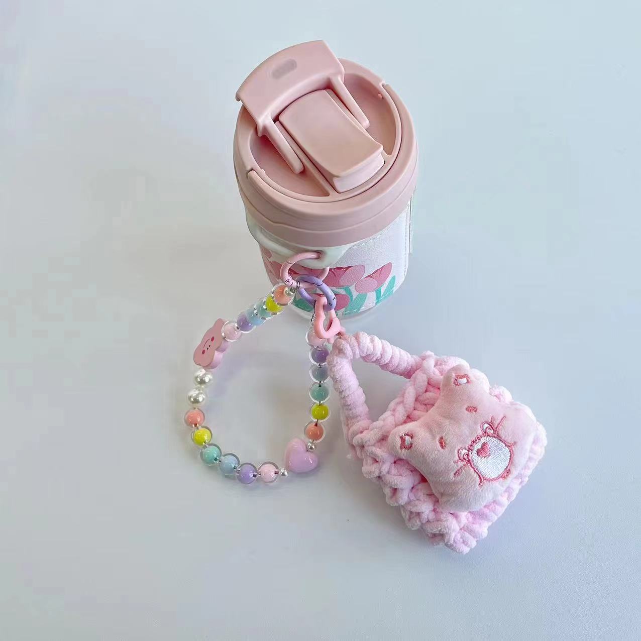 New Style Korean Version Rainbow Plush Bear Candy Color Resin Beaded ...